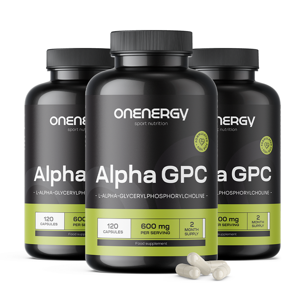 3x Alpha GPC 600 mg, ensemble 360 gélules - OnEnergy.fr