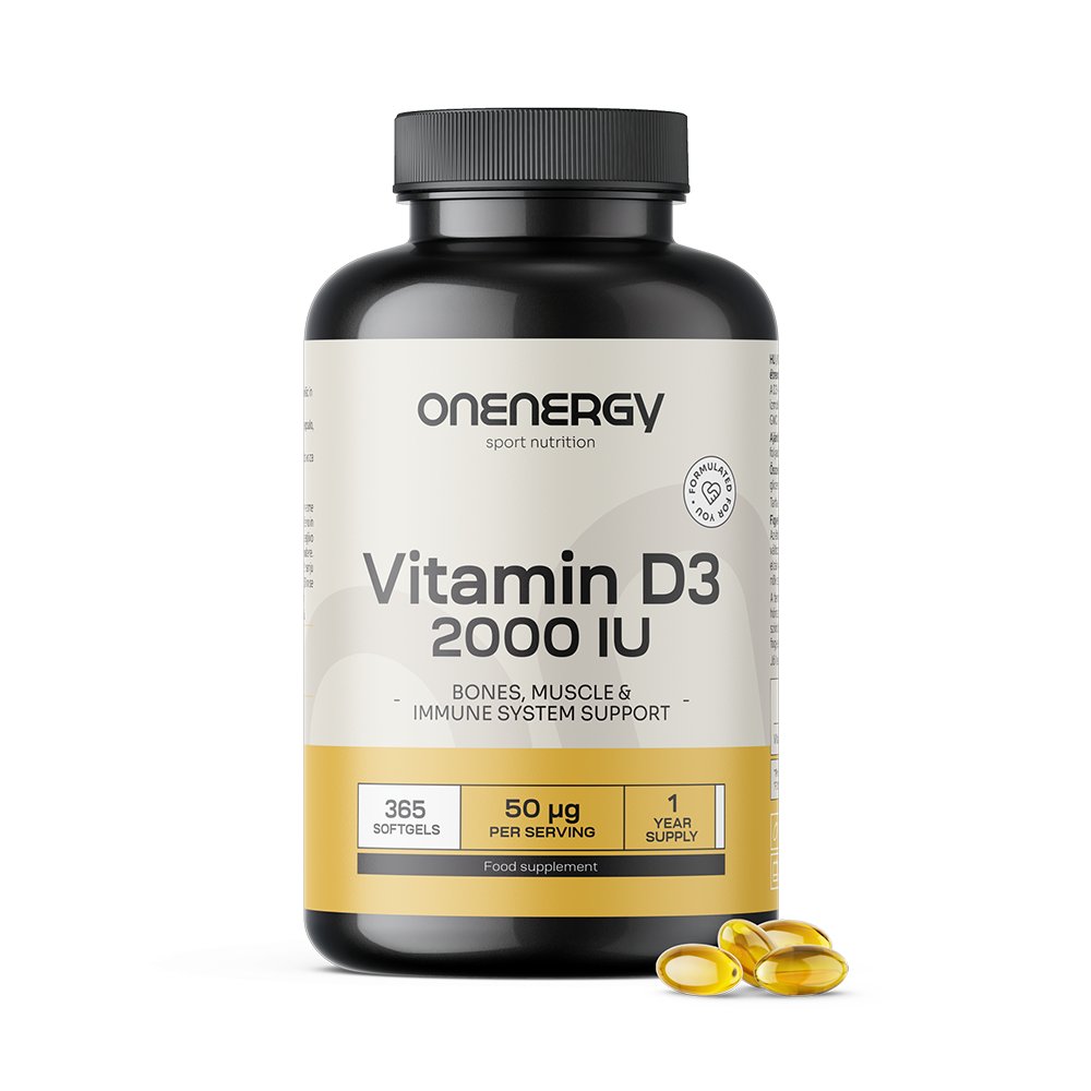 Vitamine D3 2000 UI, 365 gélules molles - OnEnergy.fr